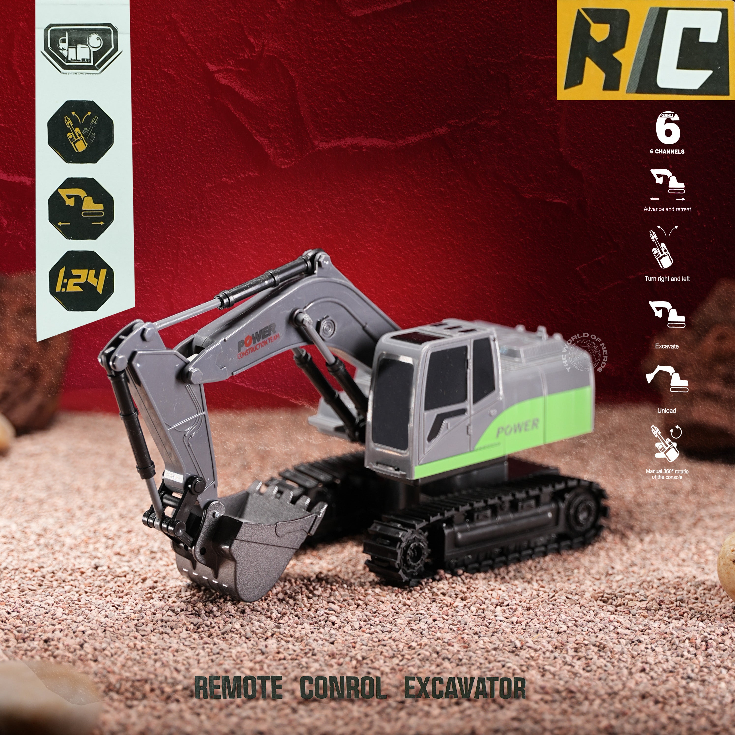 Remote Control Construction Excavator Grey Colour Vehicle – The World ...
