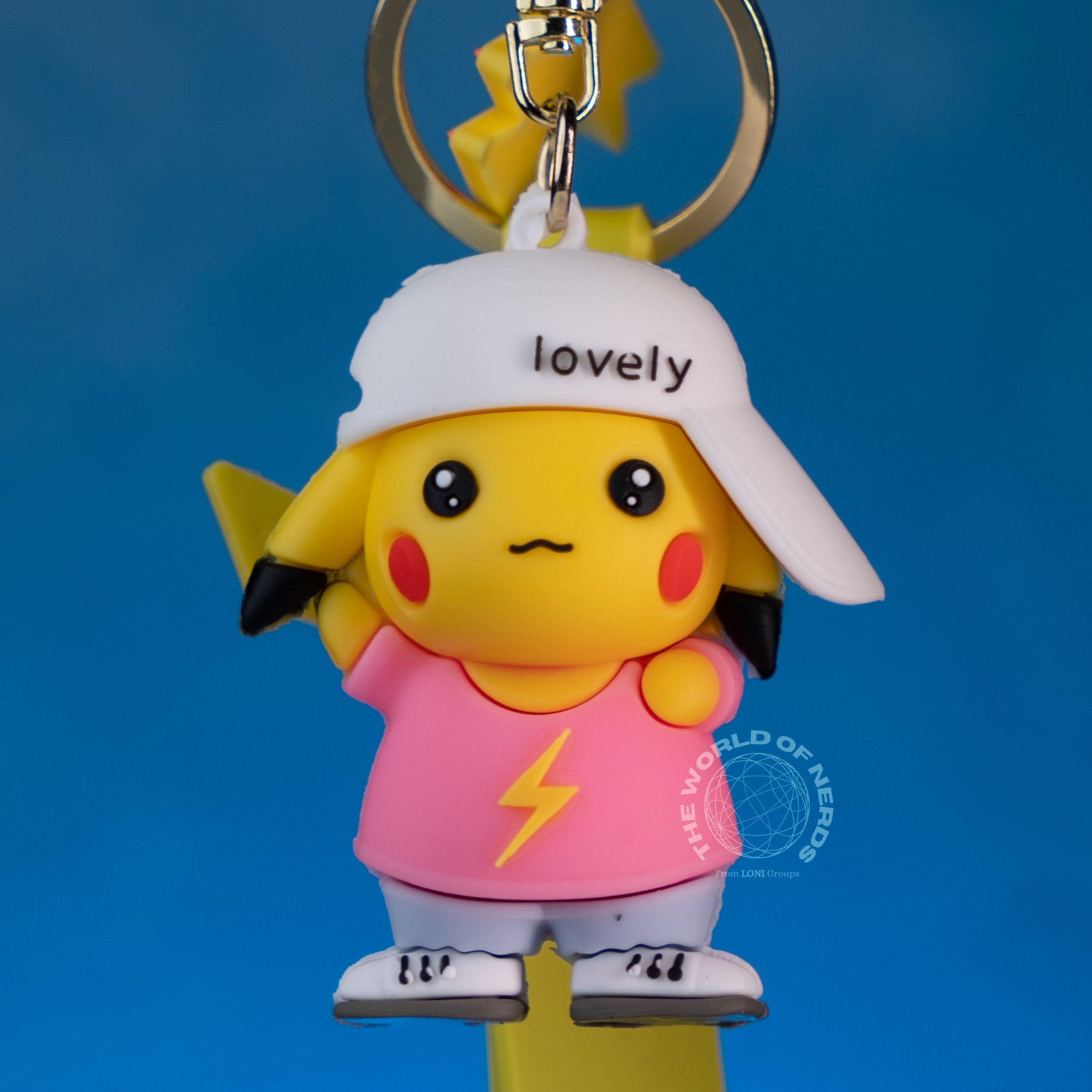 POKEMON PIKACHU WITH BASEBALL CAP KEYCHAIN – The World Of Nerds
