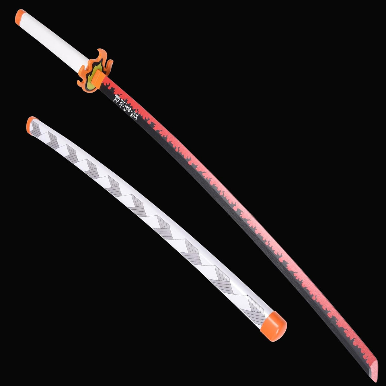 Kyojuro Rengoku Nichirin Wooden Katana – Demon Slayer Sword – The World ...