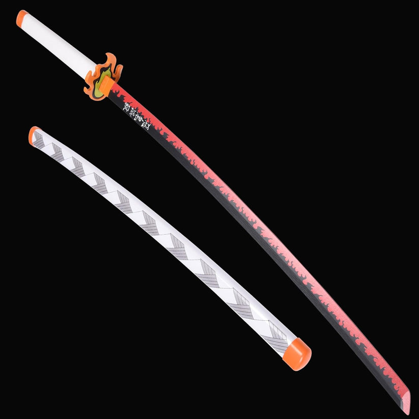 Kyojuro Rengoku Nichirin Wooden Katana – Demon Slayer Sword – The World ...