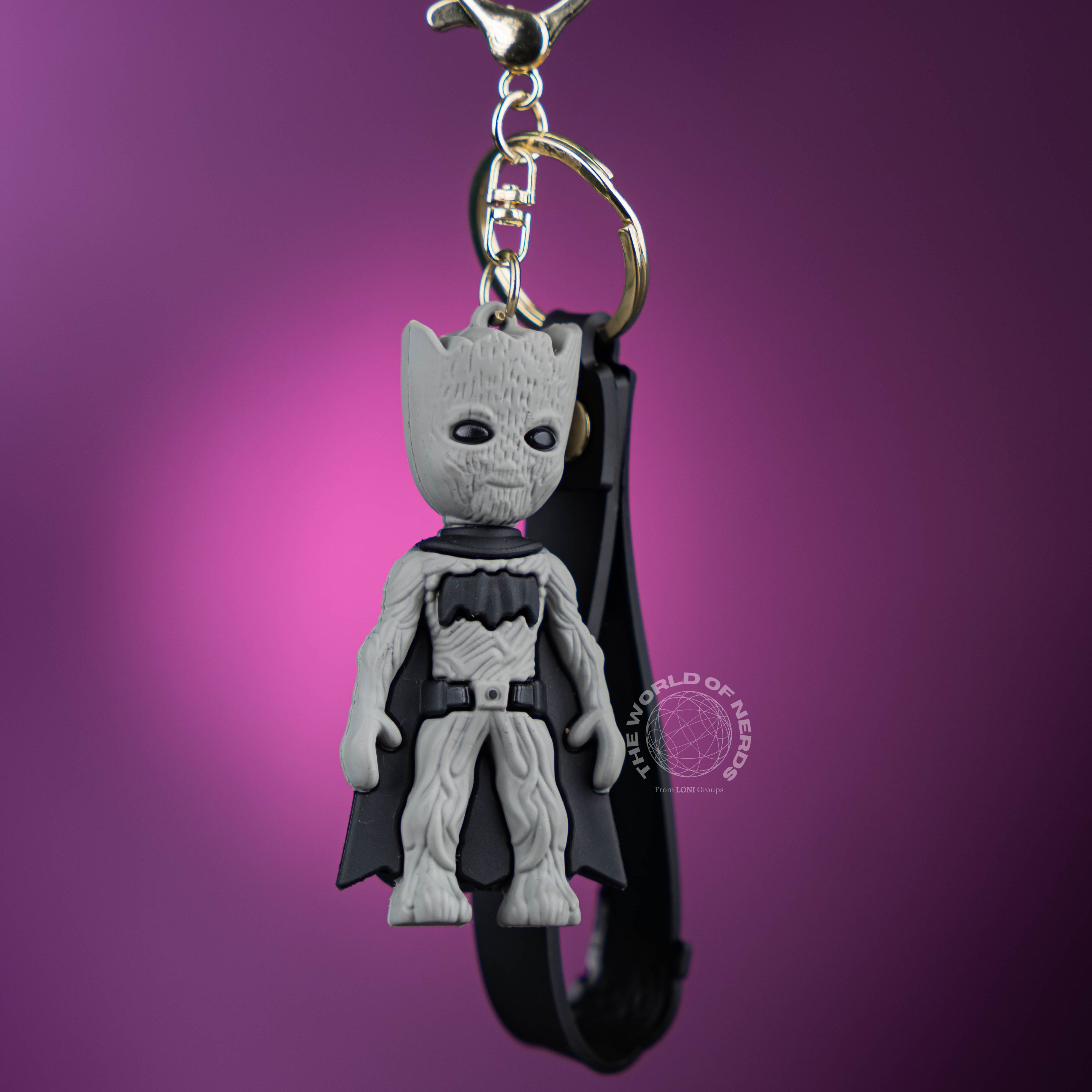 GROOT AS BATMAN KEYCHAIN – The World Of Nerds