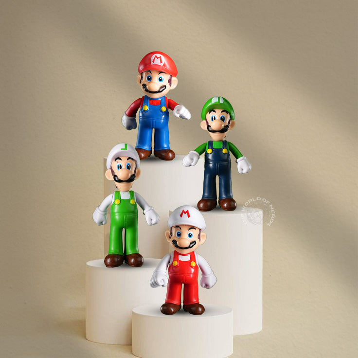 Super Mario Action Figure Set of 4 – Mario Anime Game Collectible Toys ...